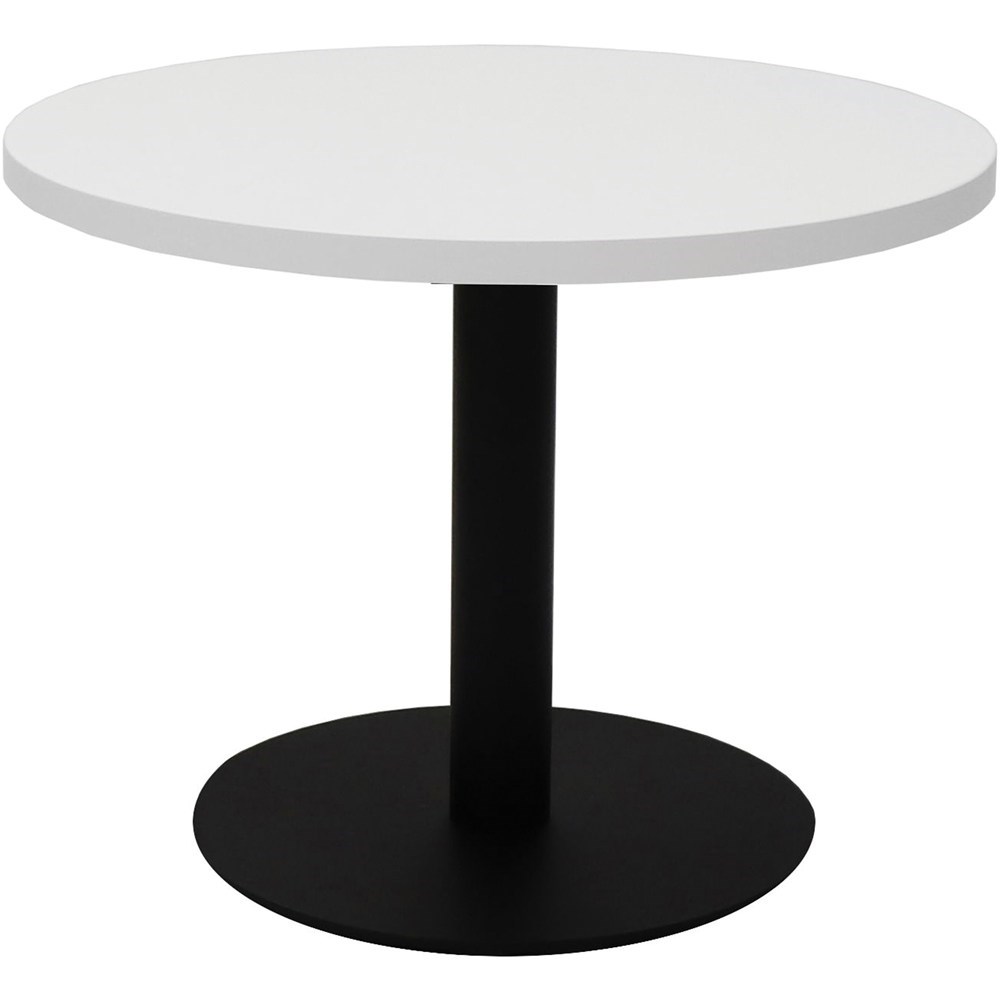 Office Furniture - Rapidline Estillo Disc Base Round Coffee Table 600D x 450mmH White Top Black ...