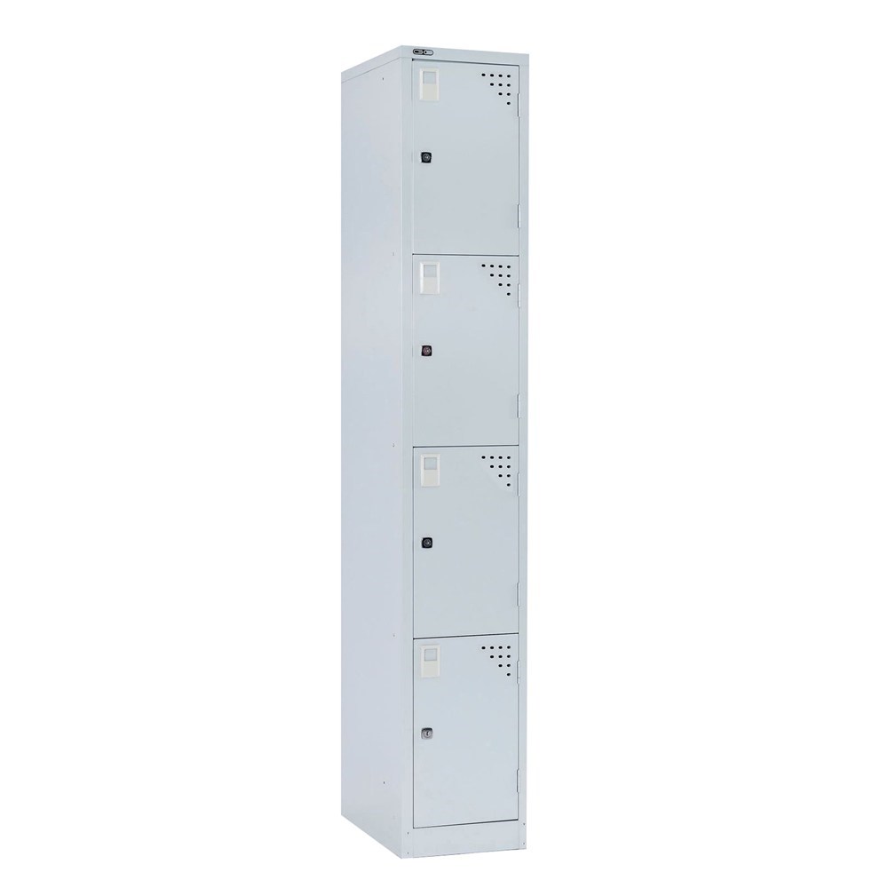 Storage - Rapidline GO Locker 4 Door 380W x 455D x 1830mmH Silver Grey ...